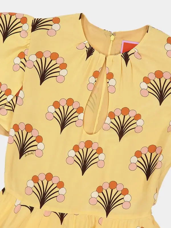 La DoubleJ Printed Silk Midi Dress - Yellow