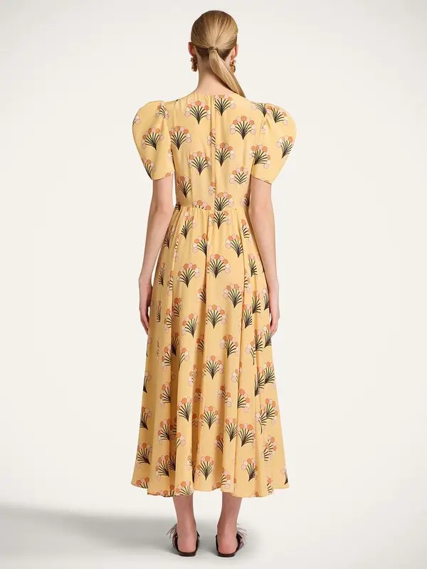 La DoubleJ Printed Silk Midi Dress
