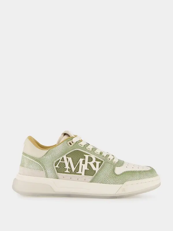 Amiri Tea Leather Low-top Sneakers - Green