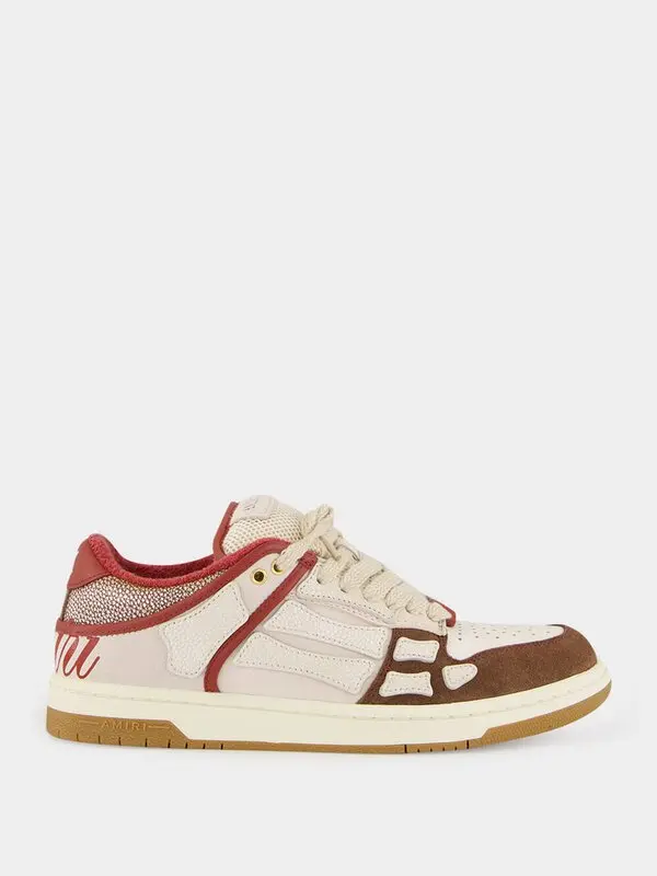 Amiri Skel Leather Sneakers - Brown