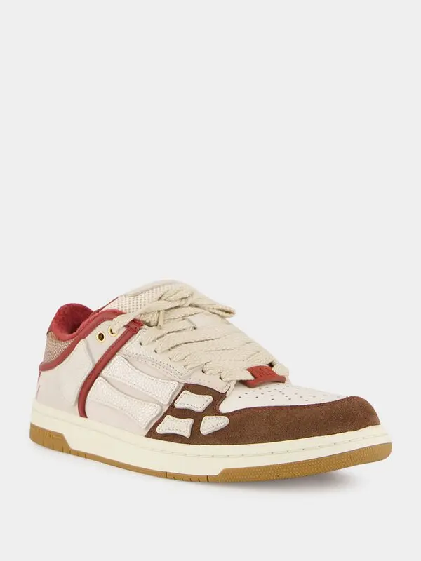 Amiri Skel Leather Sneakers - Brown