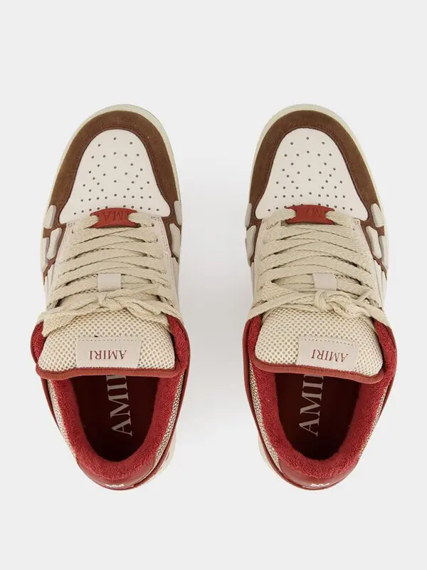Amiri Skel Leather Sneakers - Brown