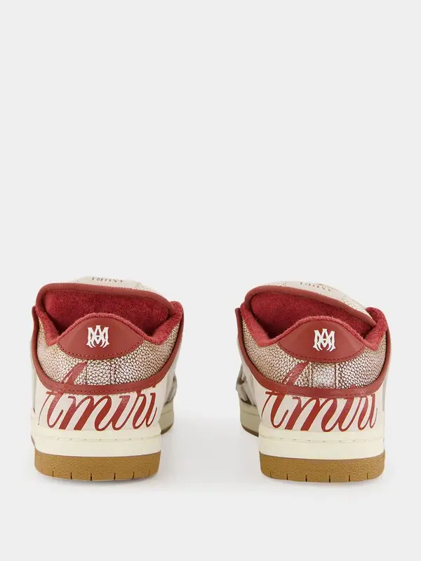 Amiri Skel Leather Sneakers - Brown