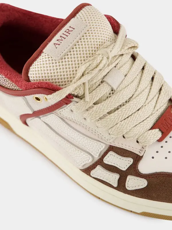 Amiri Skel Leather Sneakers - Brown