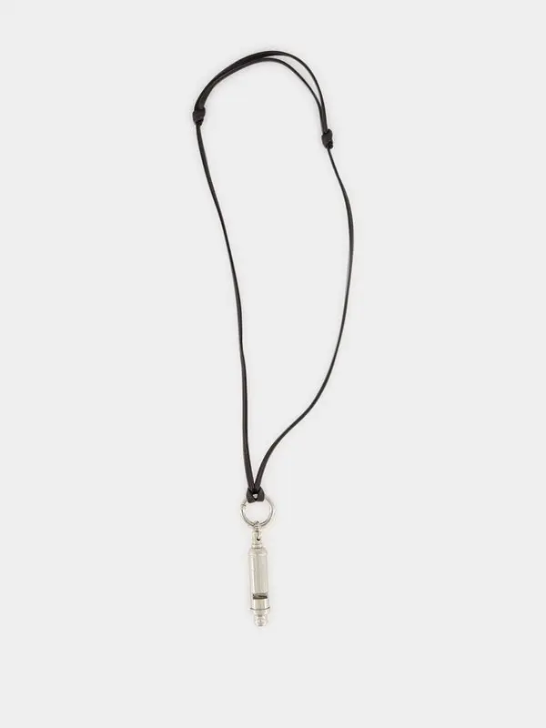 LEMAIRE Acme Whistle Leather Necklace - Silver