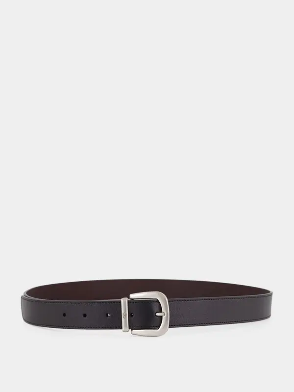 Valentino Garavani Reversible Calf Leather Belt - Black