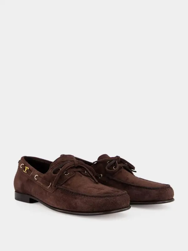 Valentino Garavani Suede Loafers - Brown