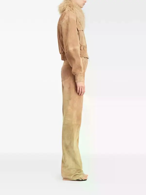 16Arlington Cie Fur-collar Suede Jacket - Neutrals