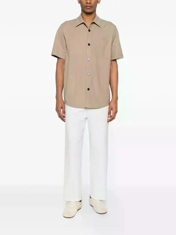 Harris Wharf London Summer Button Short-sleeve Shirt
