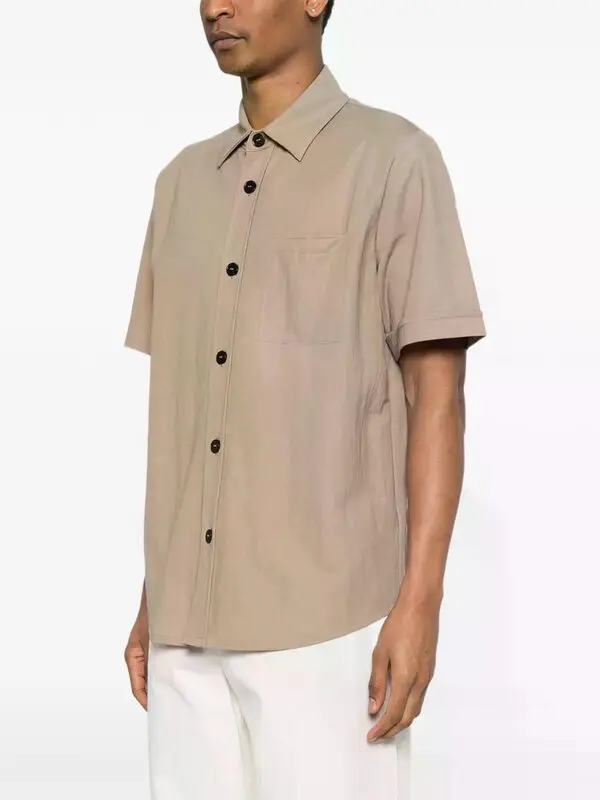 Harris Wharf London Summer Button Short-sleeve Shirt
