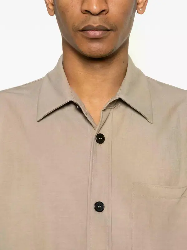 Harris Wharf London Summer Button Short-sleeve Shirt
