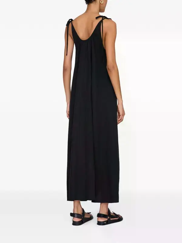 ANINE BING Flora Tie-strap Midi Dress - Black