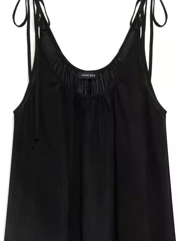 ANINE BING Flora Tie-strap Midi Dress - Black