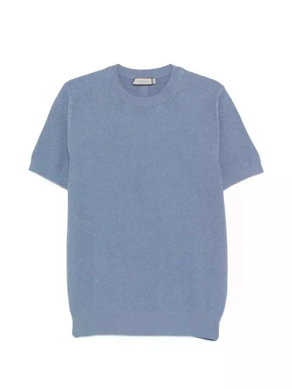 Canali Crew Neck Textured Knit T-shirt