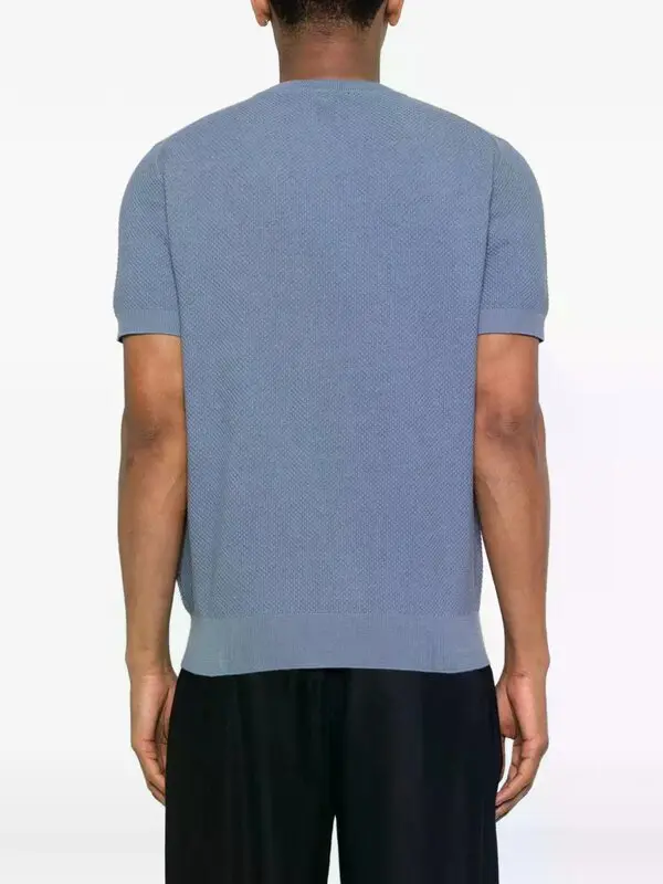 Canali Crew Neck Textured Knit T-shirt