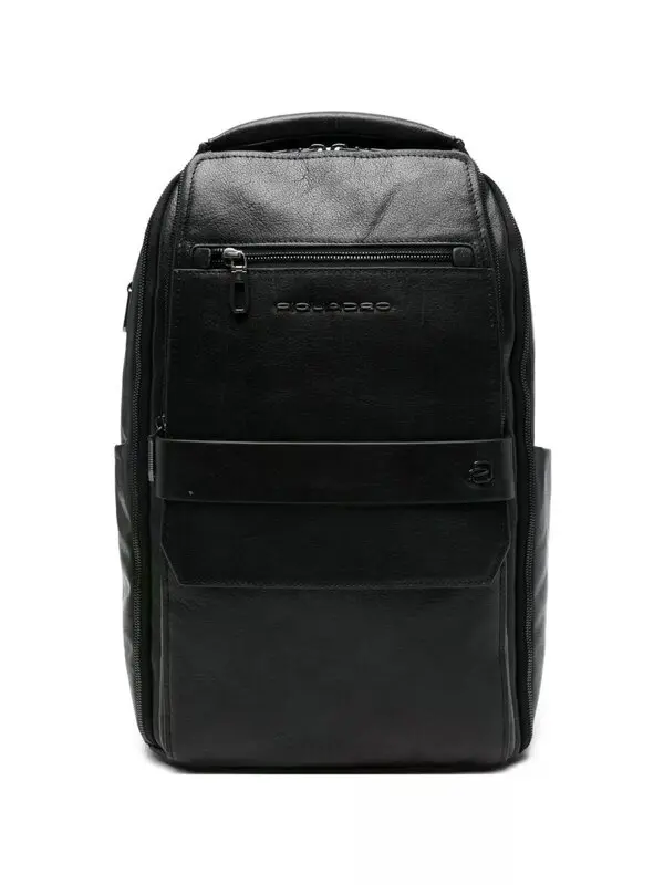 PIQUADRO Leather Backpack - Black