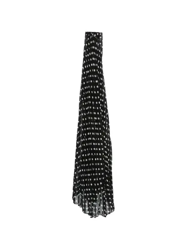 N°21 Polka-dot Pleated Scarf - Black