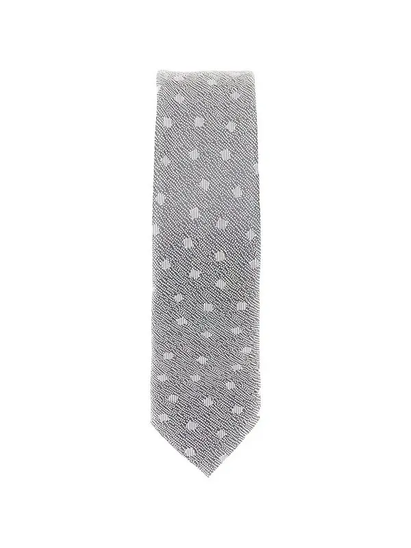 Emporio Armani Dot-pattern Silk Neck Tie - Grey
