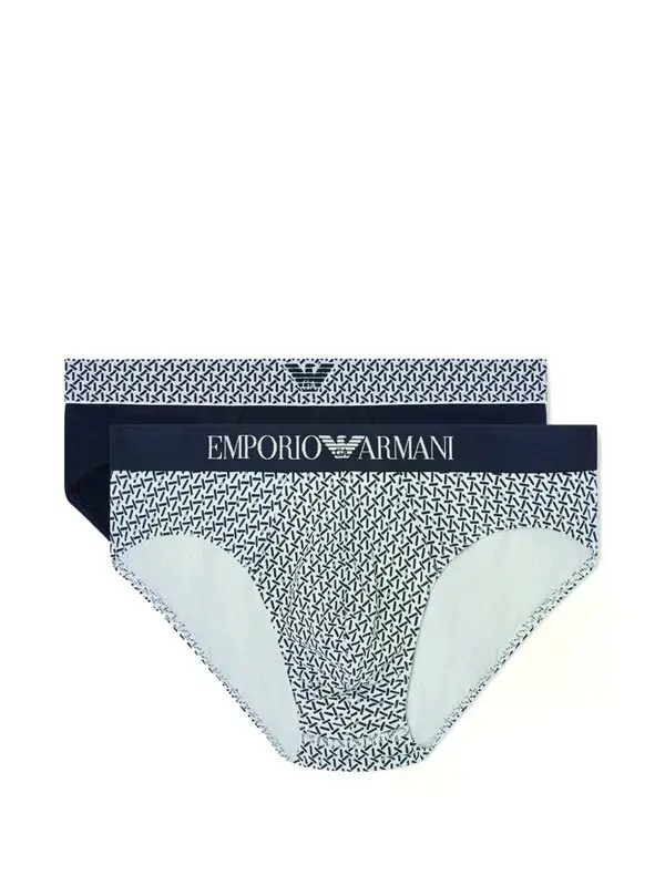 Emporio Armani Patterned Briefs - Blue