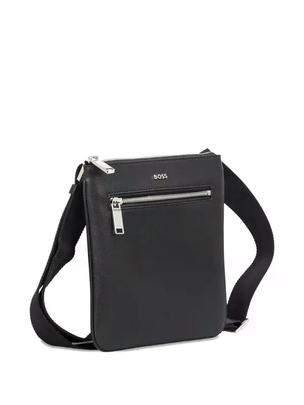 BOSS Logo-lettering Messenger Bag - Black