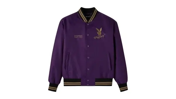 OVO Playboy Satin Varsity Jacket - Purple