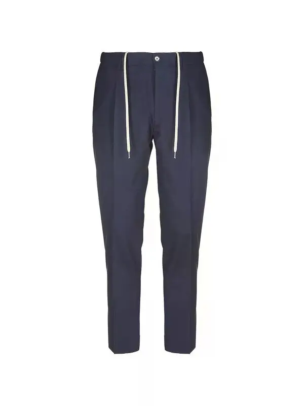 BE ABLE Drawstring Pleated Trousers - Blue