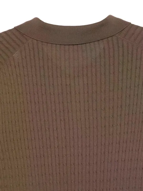 Tagliatore Kart Textured Button Polo Shirt - Brown