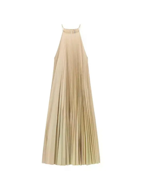 Liviana Conti Federica Pleated Midi Dress - Neutrals