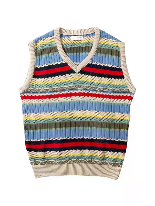 EDMMOND STUDIOS Striped V-neck Vest