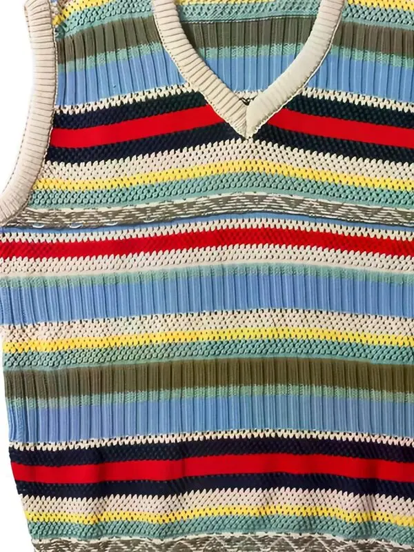 EDMMOND STUDIOS Striped V-neck Vest