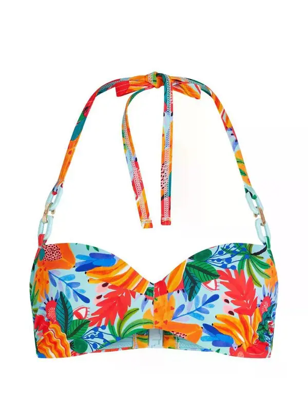 Marlies Dekkers Paradisa Floral-print Bikini Top - Blue