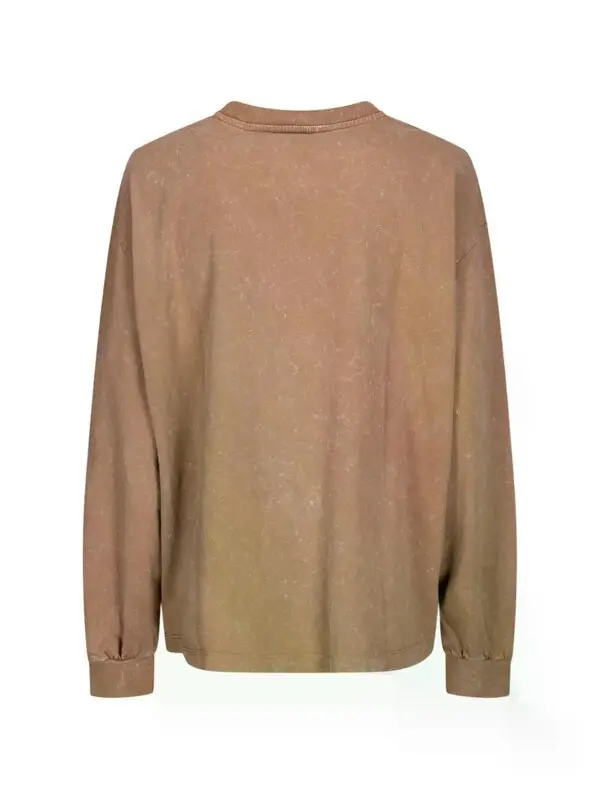 GANNI Washed Effect Longsleeve T-shirt - Neutrals
