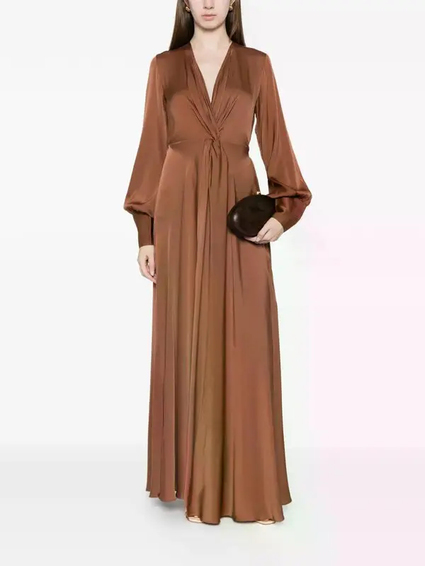 NOUVELLE SILK95FIVE Tie-waist Maxi Dress