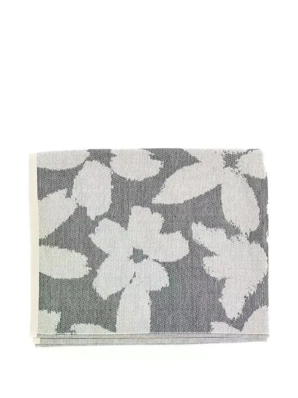 Emporio Armani Floral-jacquard Beach Towel - Blue
