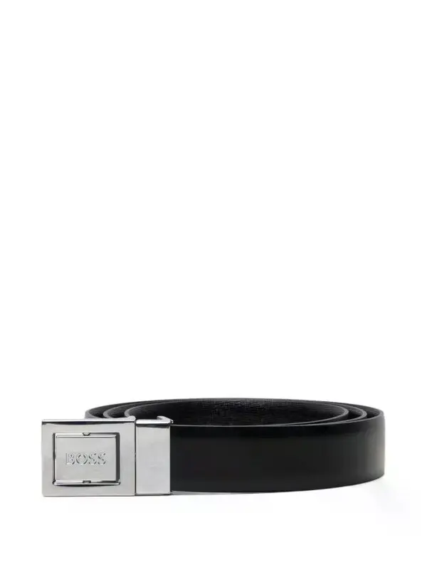 BOSS Engraved-logo Reversible Belt - Black
