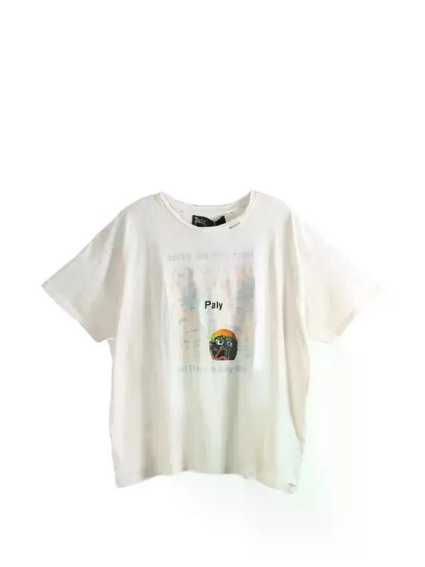 PALY Graphic Print Distressed Cotton T-shirt