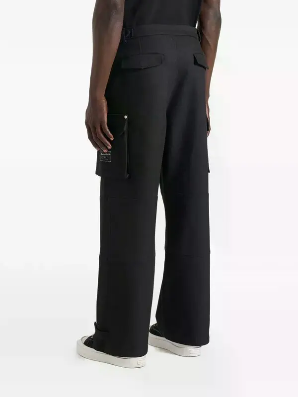 Manière De Voir Twill Signature Wide-leg Cargo Trousers
