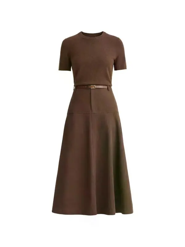 Vince Belted A-line Midi Skirt