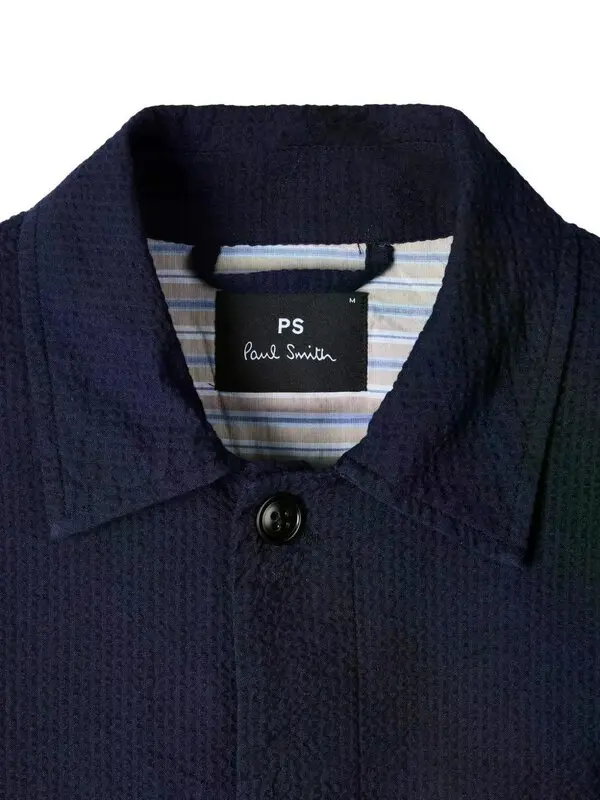 Paul Smith Buttoned Textured Shacket - Blue