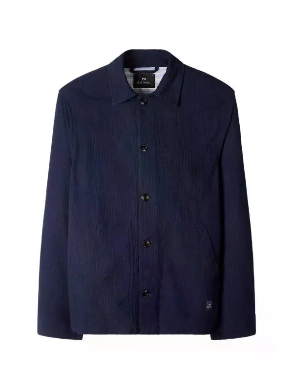 Paul Smith Buttoned Textured Shacket - Blue