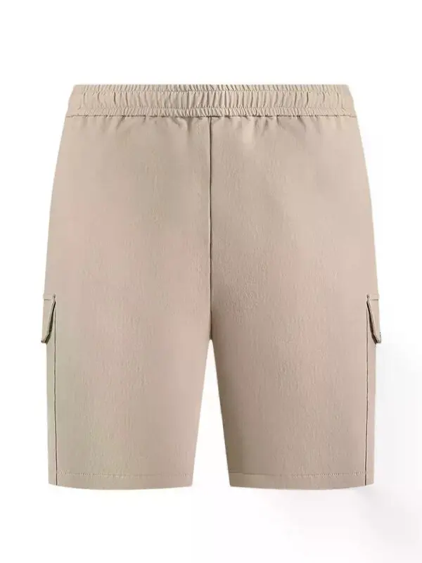 Manière De Voir Technical Cargo Shorts With Embroidered Patch - Neutrals