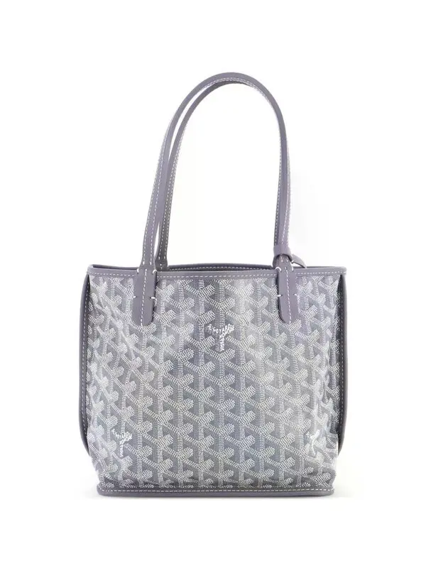 Goyard Anjou Reversible Mini Tote Coated Canvas Satchel - Grey