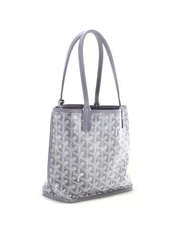 Goyard Anjou Reversible Mini Tote Coated Canvas Satchel - Grey