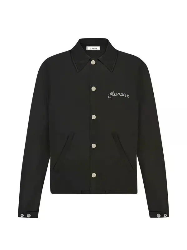 FLANEUR Logo-detail Shirt Jacket - Black