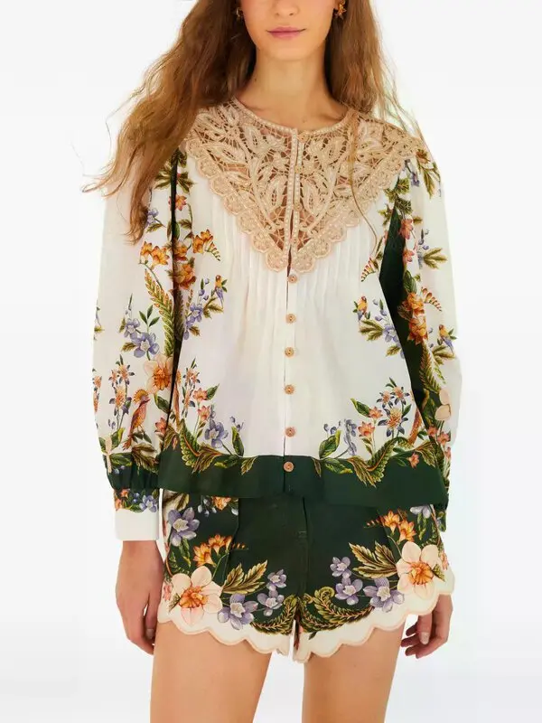 Farm Rio Floral Lace Blouse