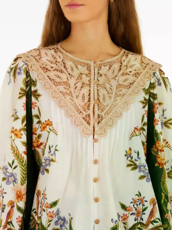 Farm Rio Floral Lace Blouse