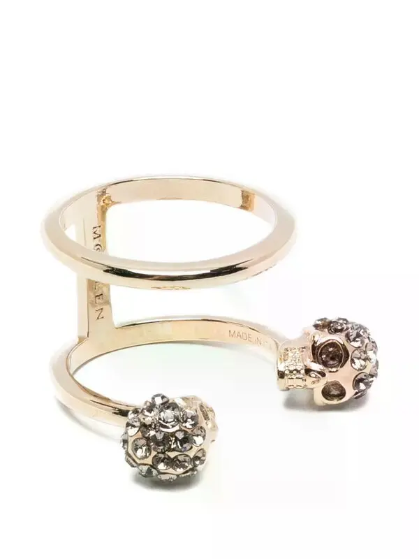 Alexander McQueen Skull-motif Double Ring - Gold