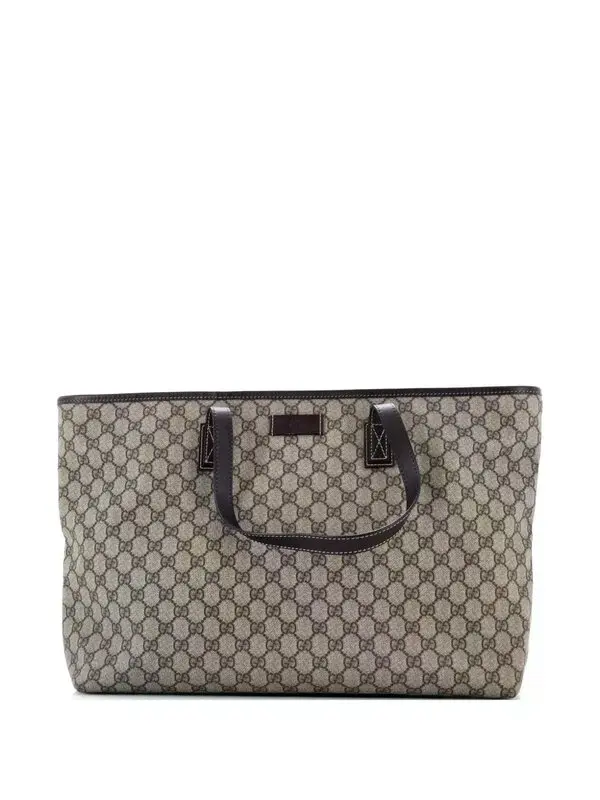 Gucci Plus Gg Coated Canvas Large Tote Bag - Brown