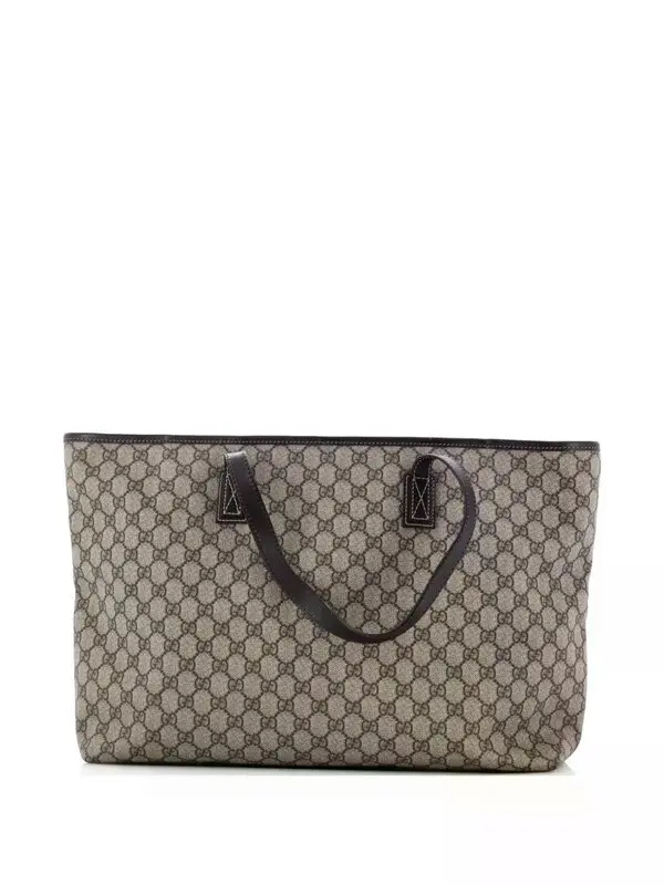 Gucci Plus Gg Coated Canvas Large Tote Bag - Brown