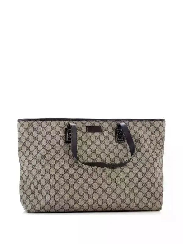 Gucci Plus Gg Coated Canvas Large Tote Bag - Brown